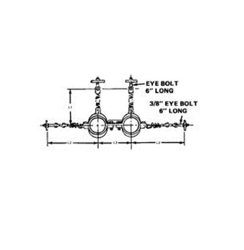 Dual Horizontal Three-Point Suspension Hanger - Dielectric